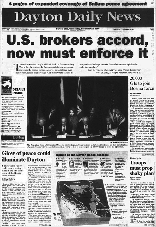 The mixed lessons of the Dayton peace accords | The 1995 Blog